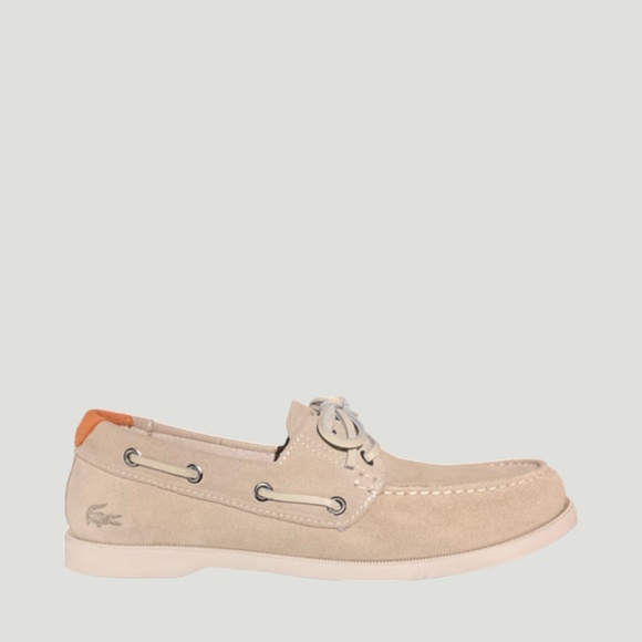 Lacoste | Shoes | Lacoste Mens Caspian 23 2 Boat Shoes Off White Nubuck ...
